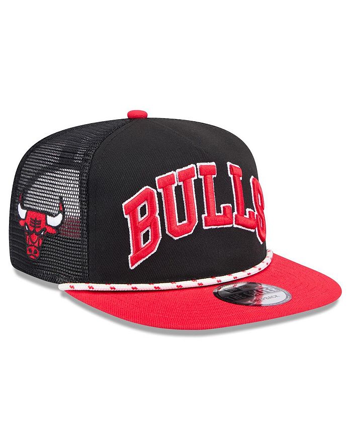 New Era Men's Black/Red Chicago Bulls Throwback Team Arch Golfer ...