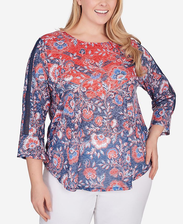 Ruby Rd. Plus Size Independence Chevron Top - Macy's