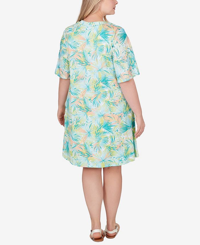 Ruby Rd. Plus Size Tropical Puff Print Dress - Macy's