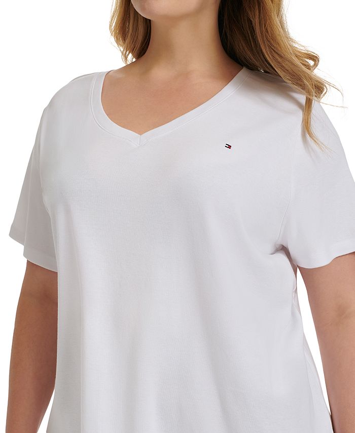 Tommy Hilfiger Plus Size V-Neck T-Shirt - Macy's