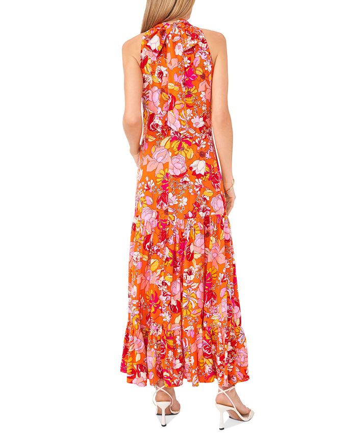 MSK Women's Floral-Print Tiered Maxi Dress - Macy's
