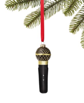 Holiday Lane All About You Black and Gold Microphone Ornament ...