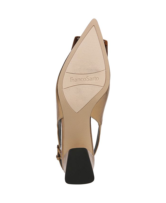 Franco Sarto Racer-Ornament Pointed Toe Block Heel Slingback Pumps - Macy's
