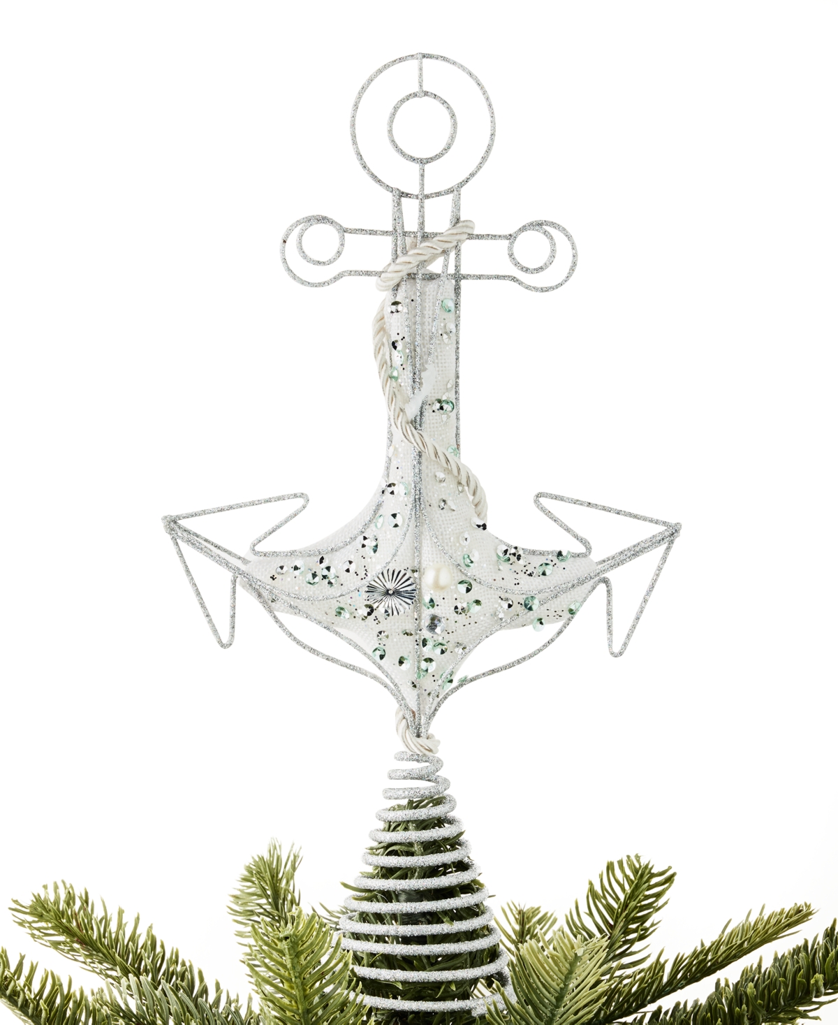 Holiday Lane Seaside White Anchor Tree Topper, Created for Macy's ...