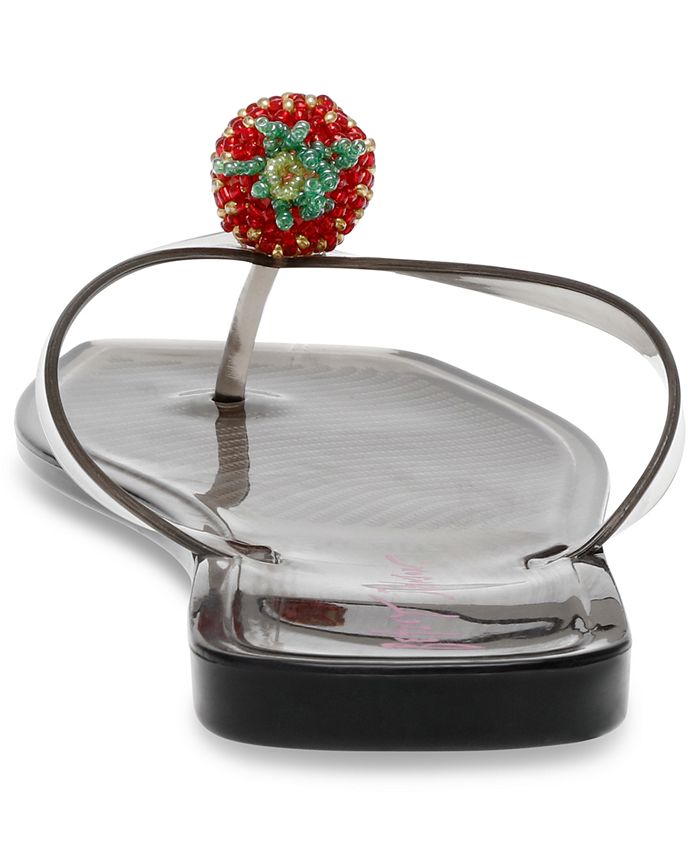 Betsey Johnson Women's Berry Novelty Jelly Flip Flop Sandals - Macy's