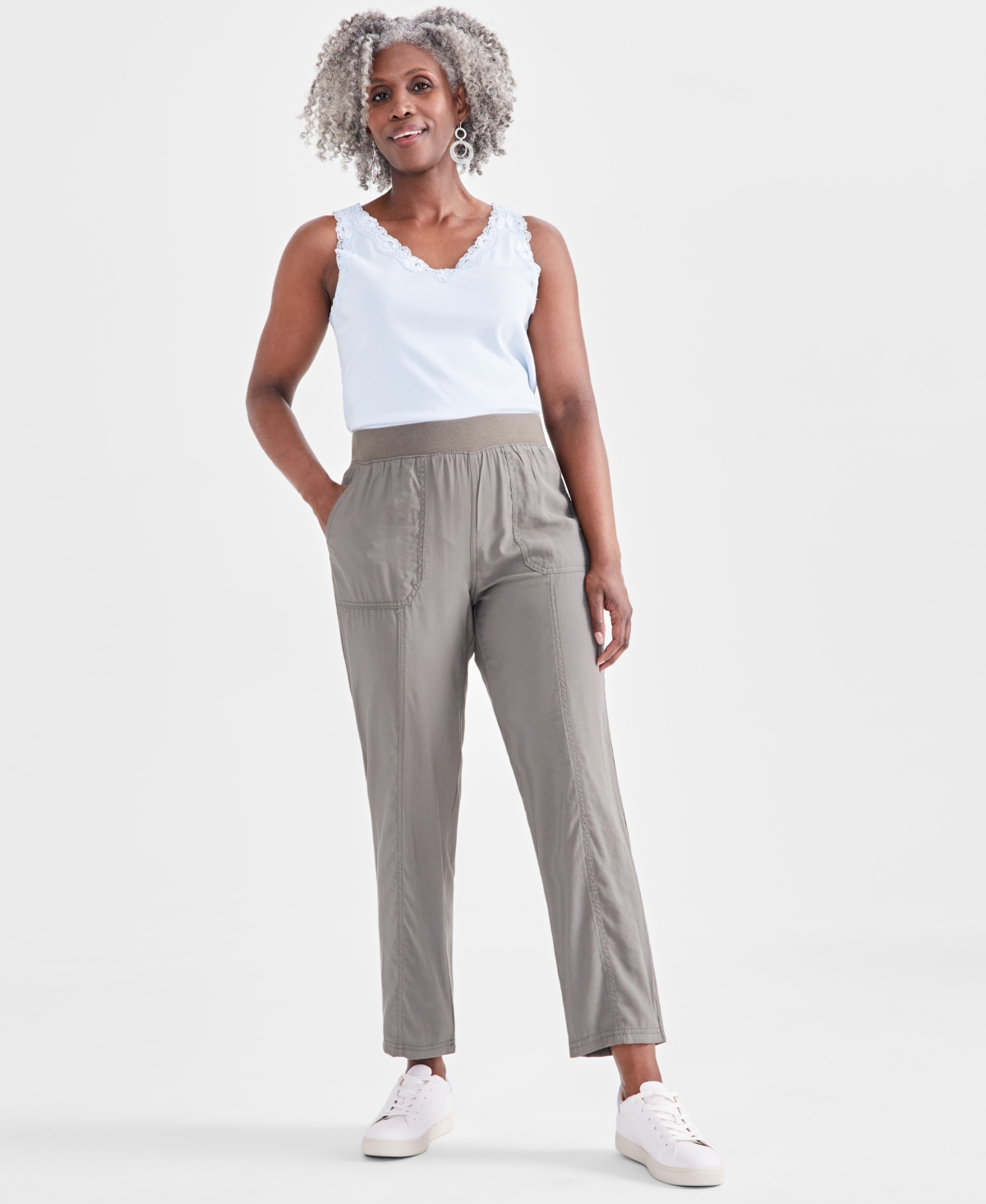 Click here for Style & Co Womens Mid-Rise Pull On Straight-Leg An... prices