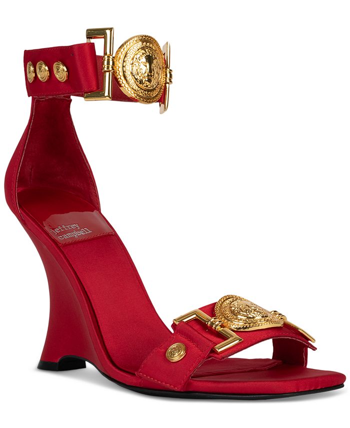 Jeffrey Campbell Leonite Emblem-Emblellished Wedge Sandals - Macy's