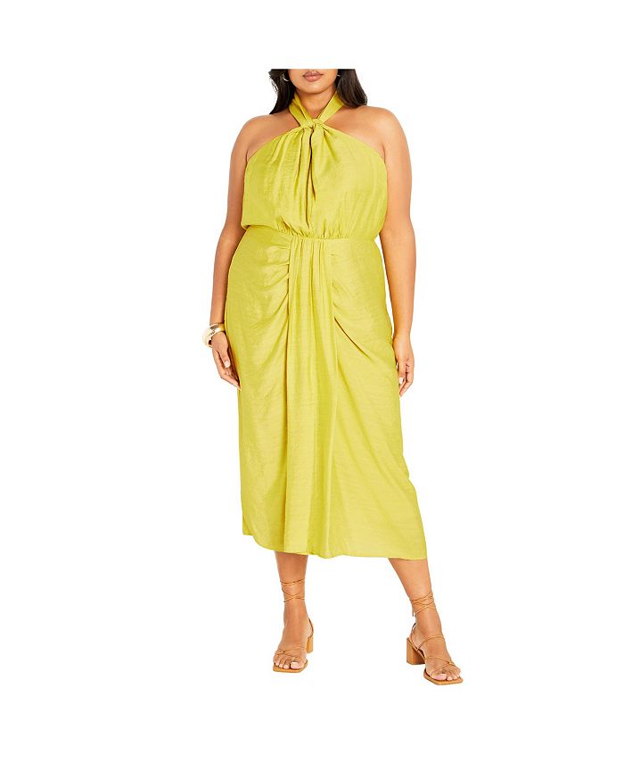 City Chic Plus Size Briella Halter Twist Front Maxi Dress Macys