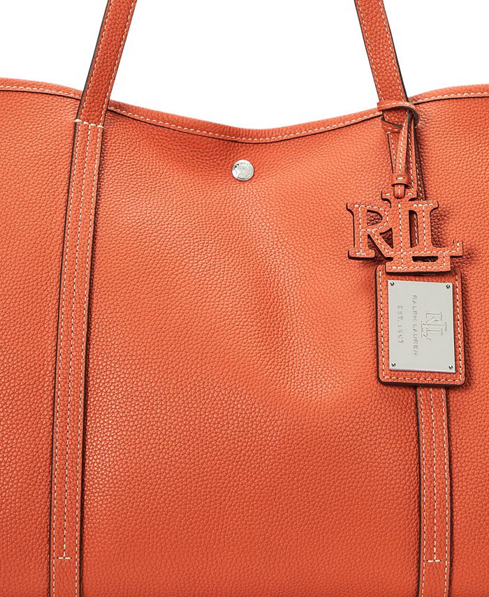 Lauren Ralph Lauren Pebbled Leather Extra-Large Emerie Tote Bag - Macy's