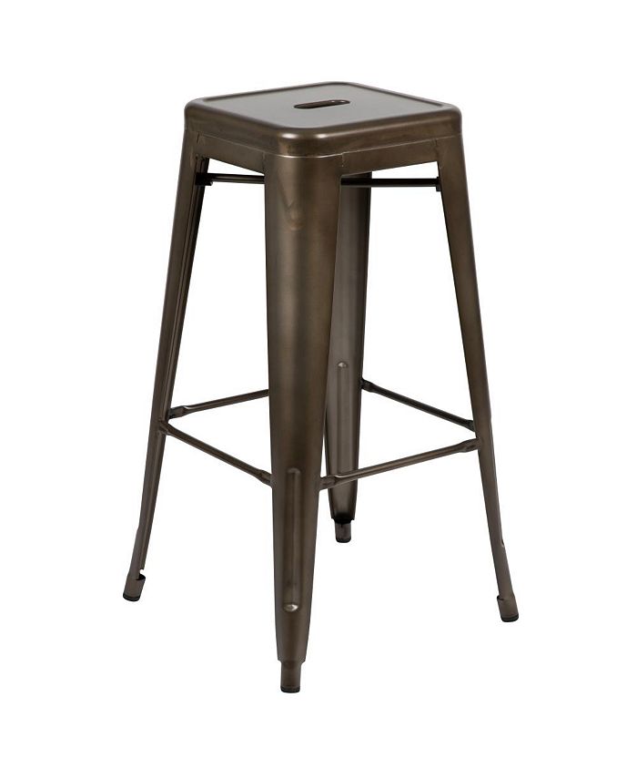 EMMA+OLIVER 4 Pack 30" High Metal Indoor Bar Stool - Stackable Stool ...
