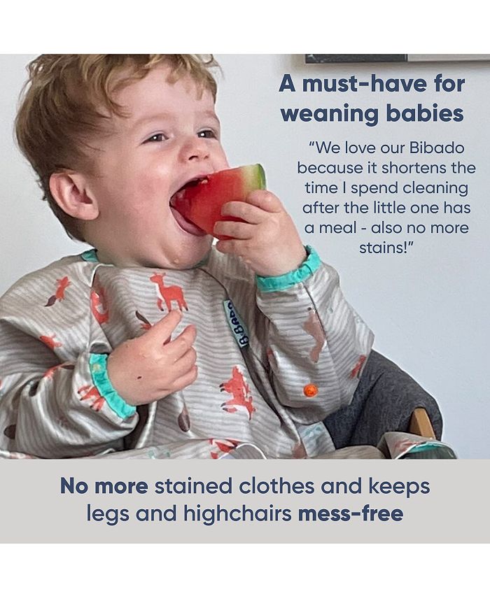 Bibado Long Sleeve Feeding Bibs ages 6-36 months Stain Free Clothing ...