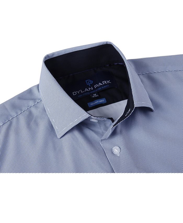 Dylan Park Men's Geometric Performance Stretch Button Down Dress Shirt ...