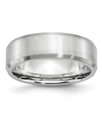 Chisel Cobalt Beveled Edge Satin Wedding Band Ring - Macy's