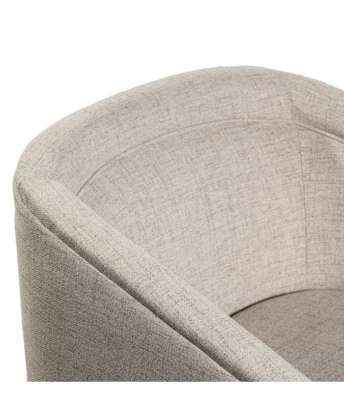 MERRICK LANE Wyn Upholstered Club Style Barrel Chair With Sloped Armrests And 360 Degree Swivel ...