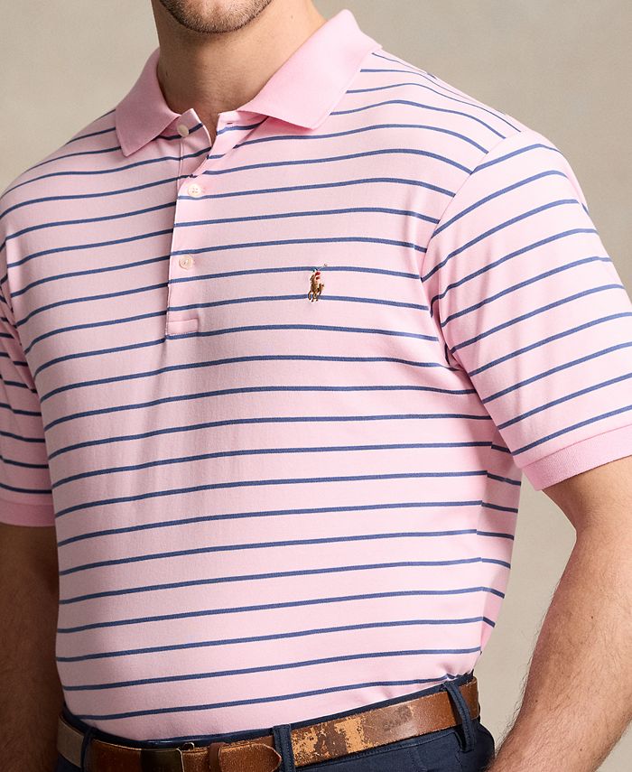Polo Ralph Lauren Men's Big & Tall Striped Cotton Interlock Polo Shirt - Macy's