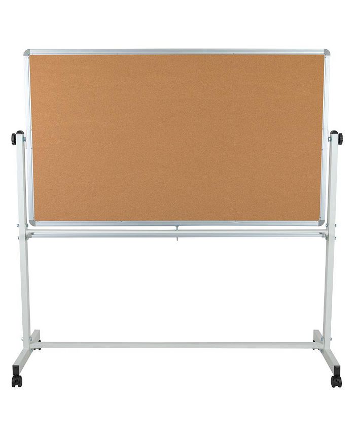 EMMA+OLIVER Reversible Mobile Cork Bulletin Board And White Board Stand ...