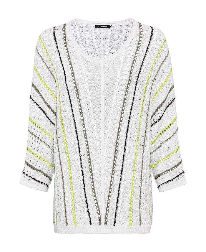 Olsen Women's Linen Blend Dolman Sleeve Open Knit Sweater - Macy's