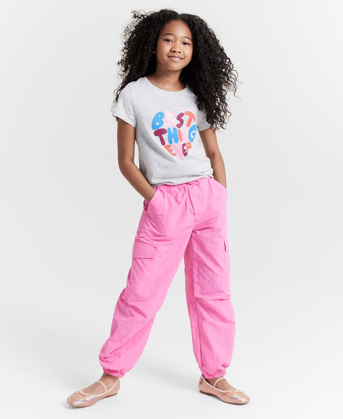 Epic Threads Girls Best Thing Ever Graphic T-Shirt, Parachute Cargo Pants & Olivia Ballet Flats ...