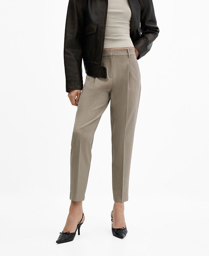 MANGO Women's Pleat Straight Trousers - Macy's