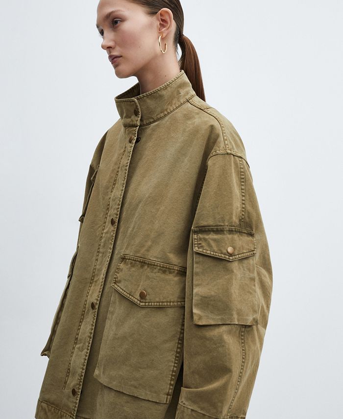 MANGO Women's Worn-Effect Parka - Macy's