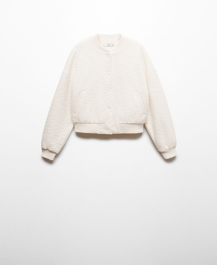 MANGO Women's Tweed Bomber Jacket - Macy's