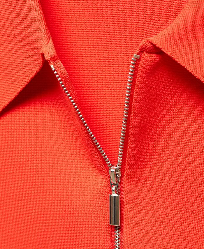 MANGO Women's Zipper Crop Cardigan - Macy's