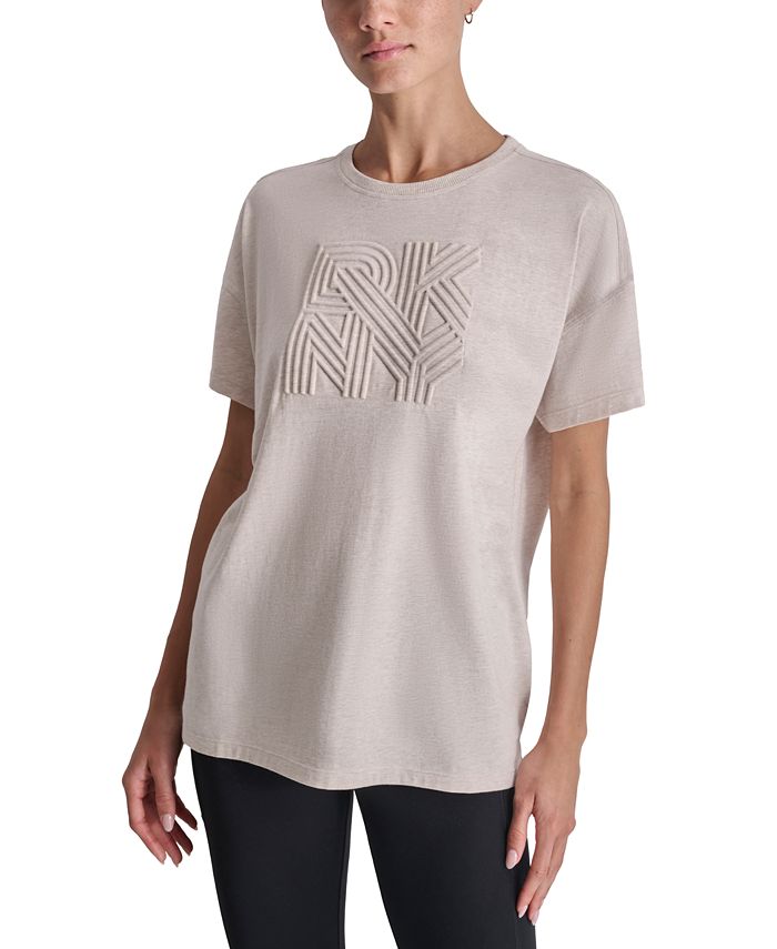 DKNY Women's Cotton Embossed Logo High-Low T-Shirt - Macy's