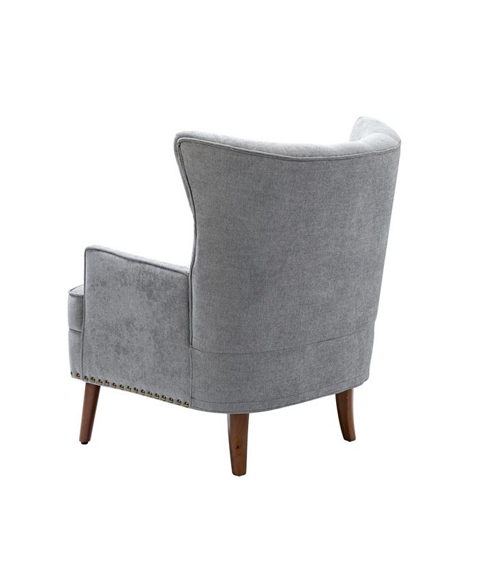 Hulala Home Bexley Transitional Wooden Armchair with Button-Tufted - Macy's