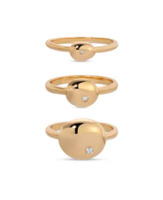 ETTIKA Polished Stacking Pebble Ring Set - Macy's
