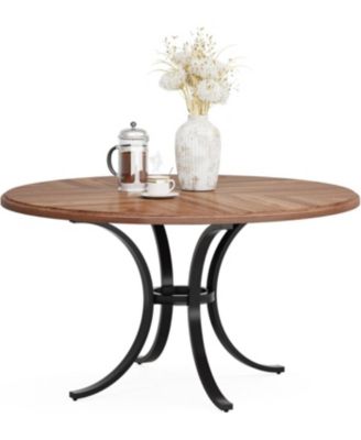 Tribesigns 47" Round Dining Table for 4-6 People, Farmhouse Kitchen ...