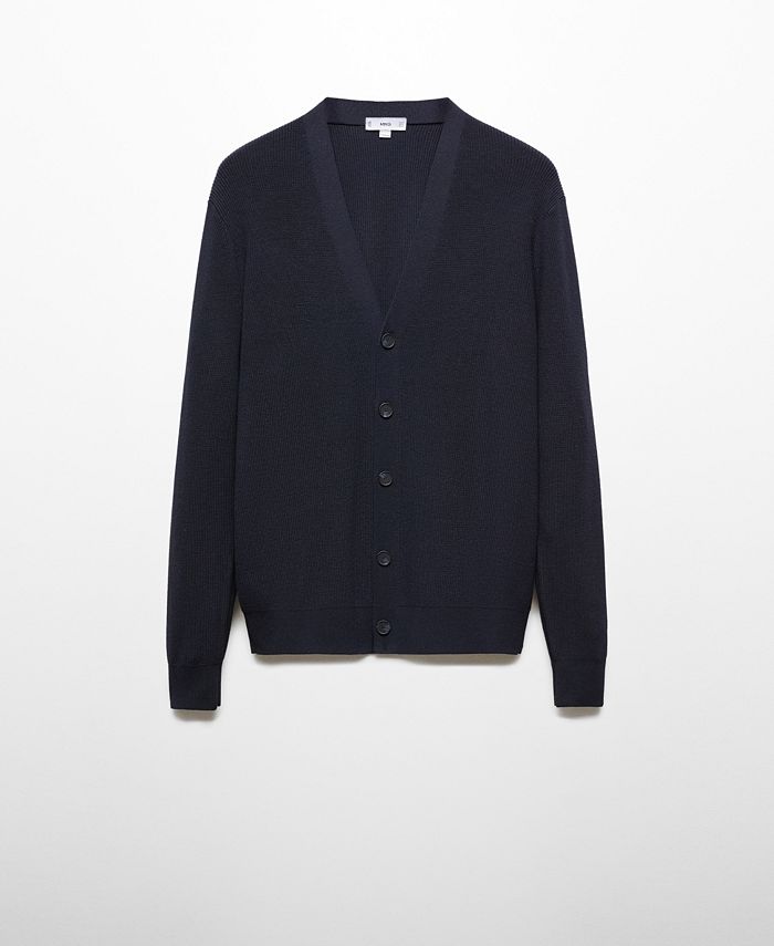 MANGO Men's Buttoned Ribbed Cardigan - Macy's