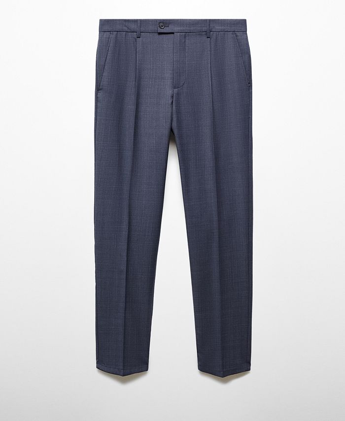 MANGO Men's Pleat Detail Wool Pants - Macy's