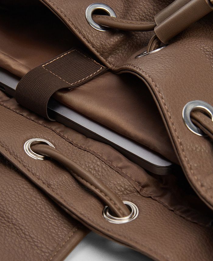 MANGO Men's Leather-Effect Backpack - Macy's