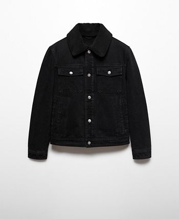 MANGO Men's Shearling Denim Jacket - Macy's