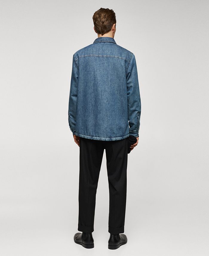 MANGO Men's Quilted Denim Overshirt - Macy's