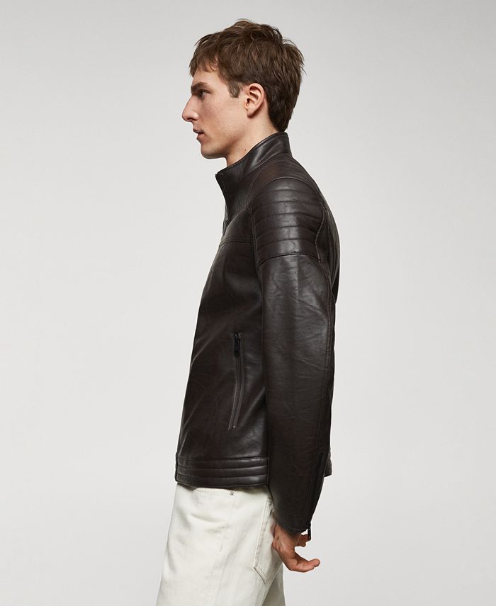 MANGO Men's Nappa Leather-Effect Jacket - Macy's