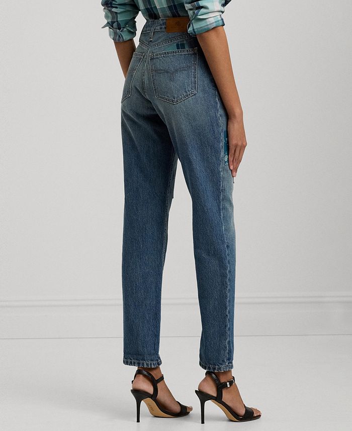 Lauren Ralph Lauren Women's Patchwork Boyfriend Jeans, Regular & Petite ...
