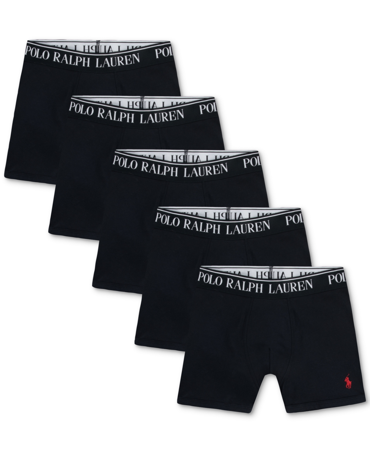 Polo Ralph Lauren Big Boys Stretch Boxer Briefs  Pack of 5 - Polo Black
