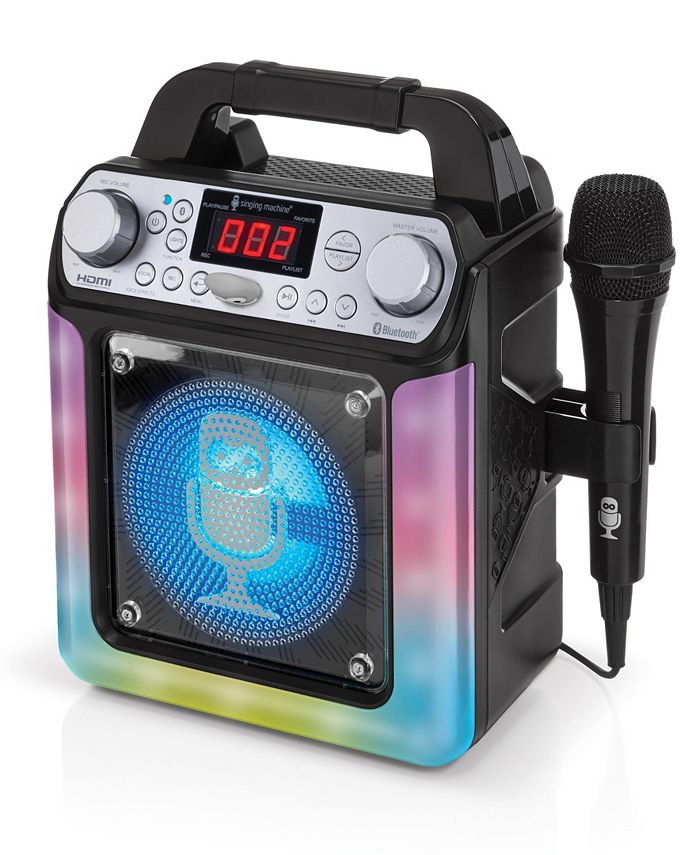 Singing Machine Groove Mini, Portable Karaoke Machine with Wired Mic ...