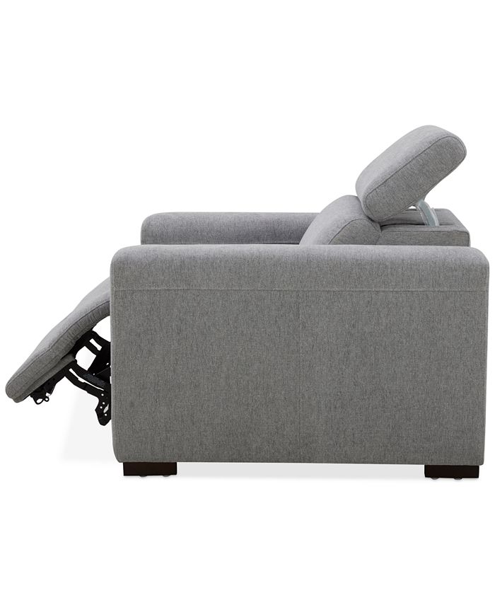 Furniture Nevio Fabric Power Headrest Power Recliner Chair - Macy's