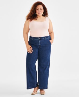 Click here for Style Co Womens High Rise Wide Leg Jeans 2 28w Cre... prices