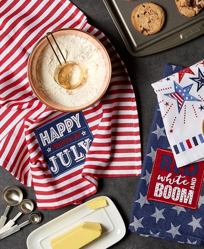 Design Imports Patriotic Dish Towel Set 18x28", Decorative Kitchen ...