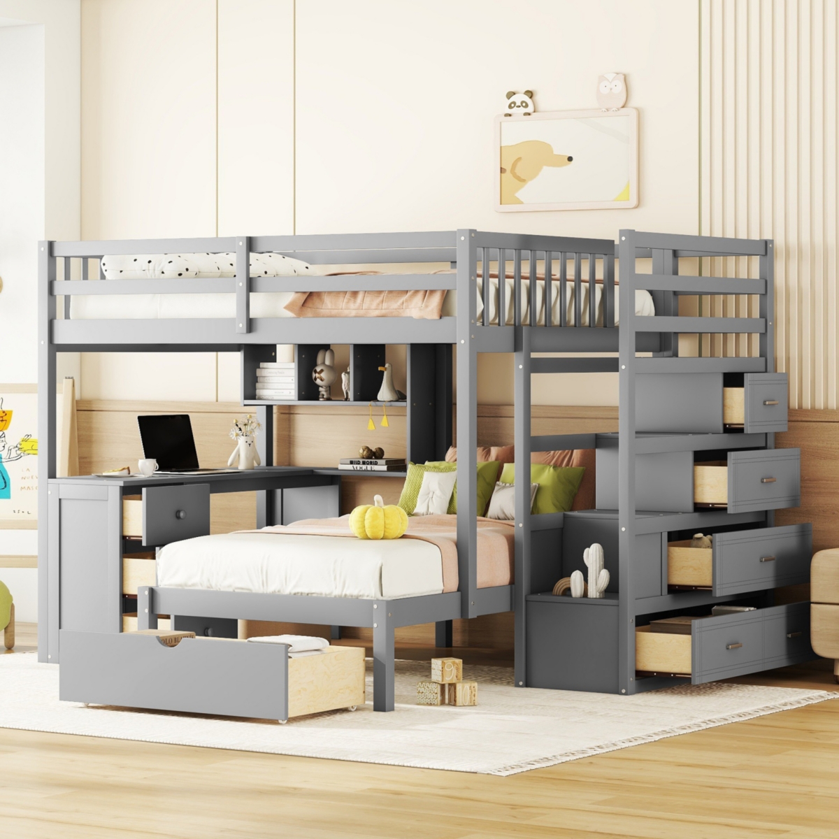 Click here for Simplie Fun Full Over Twin Bunk Bed With Desk  Dra... prices