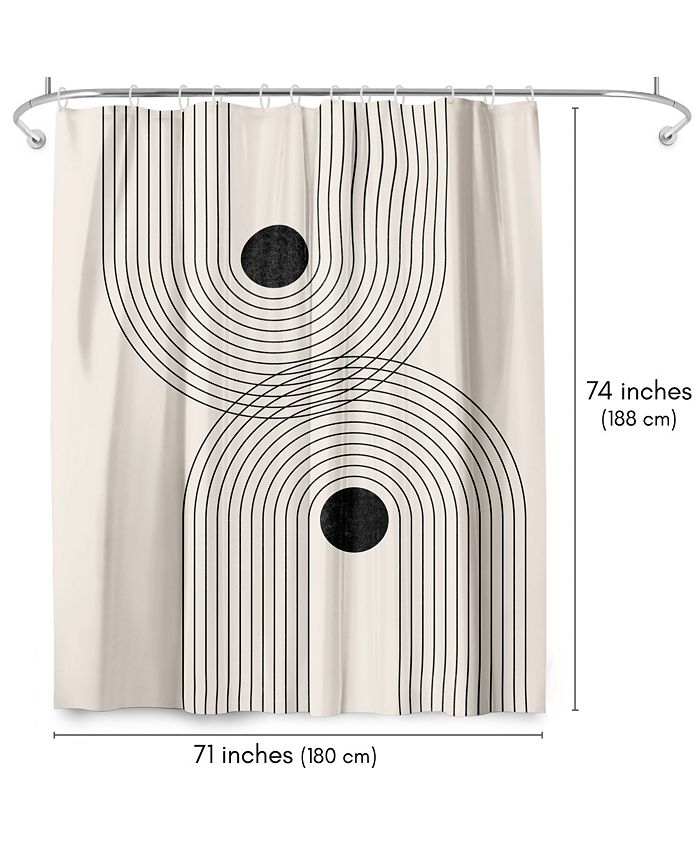 Americanflat 71x74 Geometric Shower Curtain - Black Geometrical Line by Tetyana Karankovska - Macy's