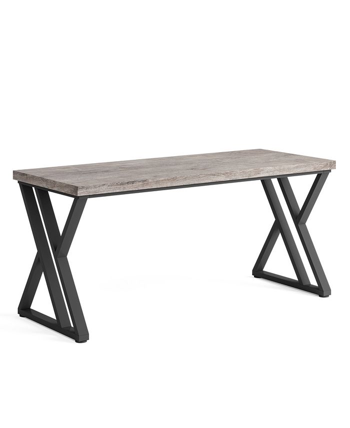 Tribesigns Writing Computer Desk, 55 inch Heavy Duty Study Desk with Z ...