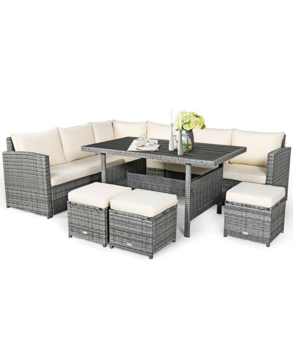 Click here for Sugift 7 Pieces Outdoor Wicker Sectional Sofa Set... prices