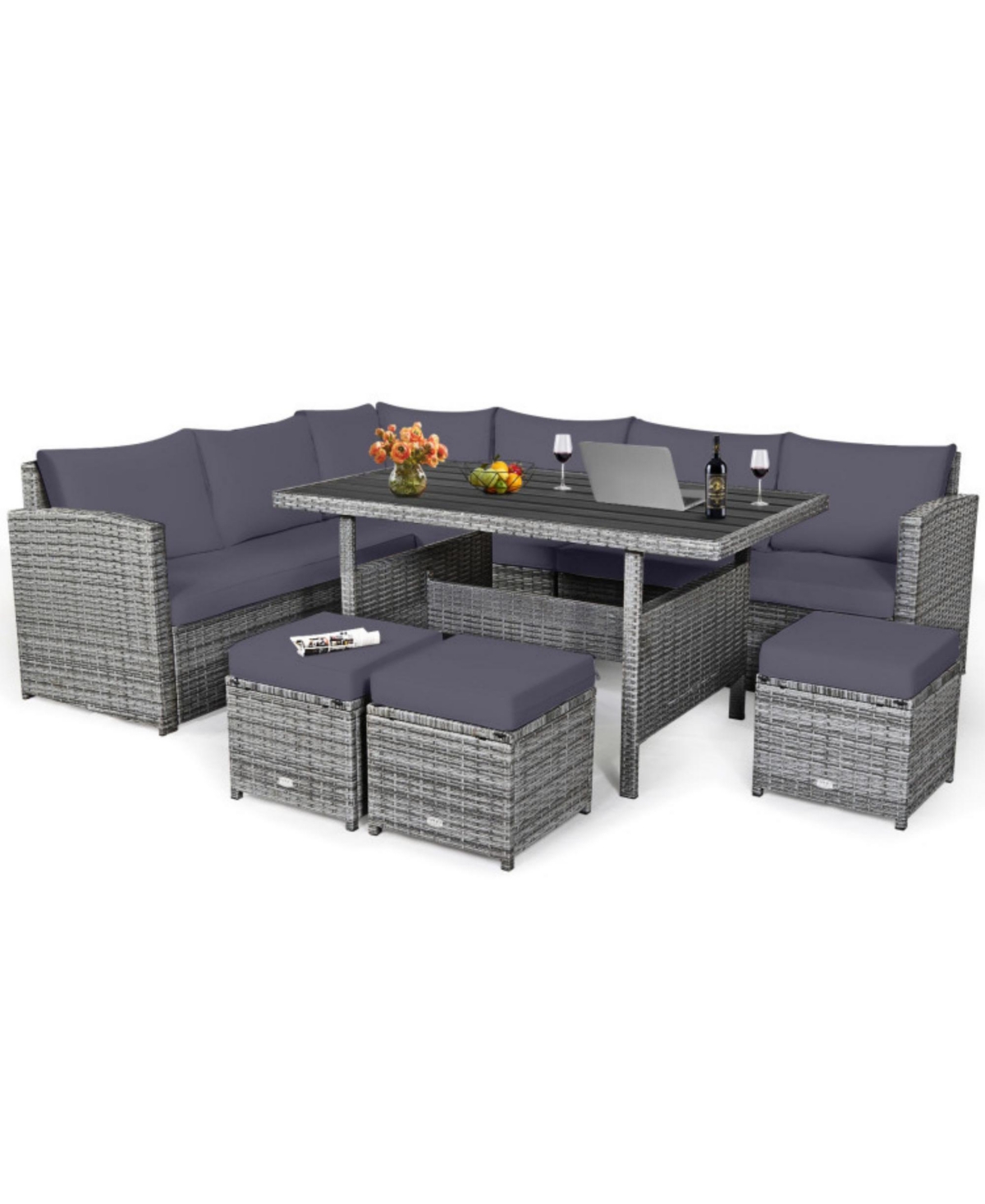 Click here for Sugift 7 Pieces Outdoor Wicker Sectional Sofa Set... prices