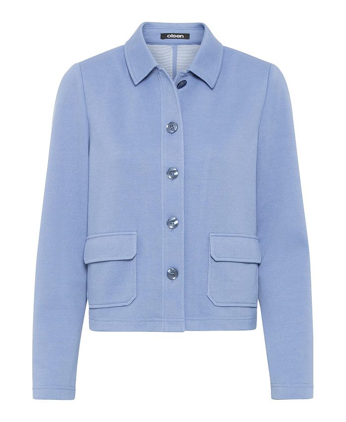Olsen Women's Long Sleeve Pique Knit Cropped Jacket - Macy's