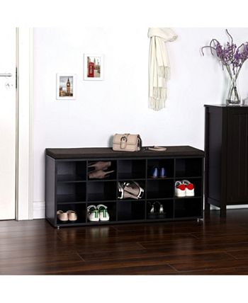 Slickblue Shoe Bench with Cushion, 15-Cube Storage Bench - Macy's