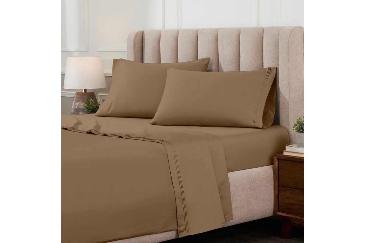 Superior 1000-tc Egyptian Cotton Solid Deep Pocket Sheet Set  Olympic Queen - Taupe